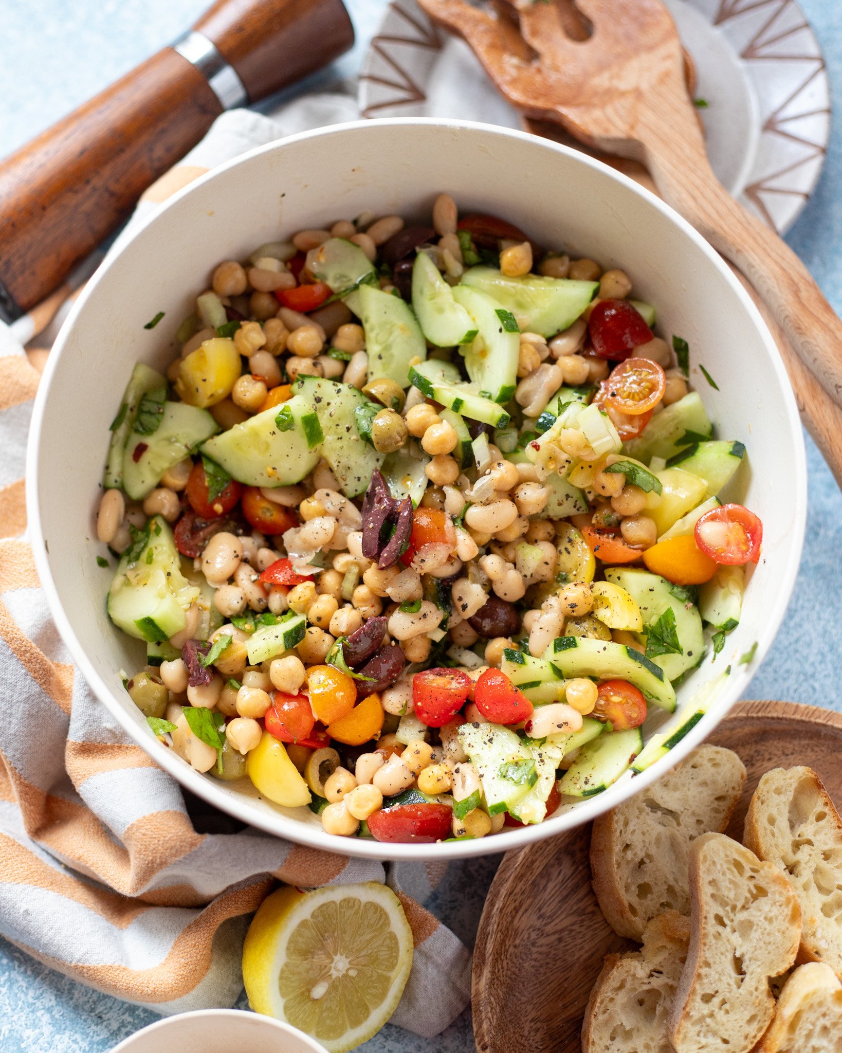 Easy Mediterranean Dense Bean Salad with Olives - BetterFoodGuru